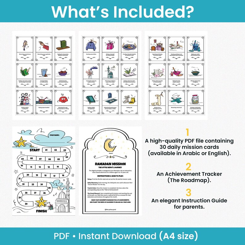 Ramadan Good Deeds Cards, Kids Activity, Muslim Learning (digital ...