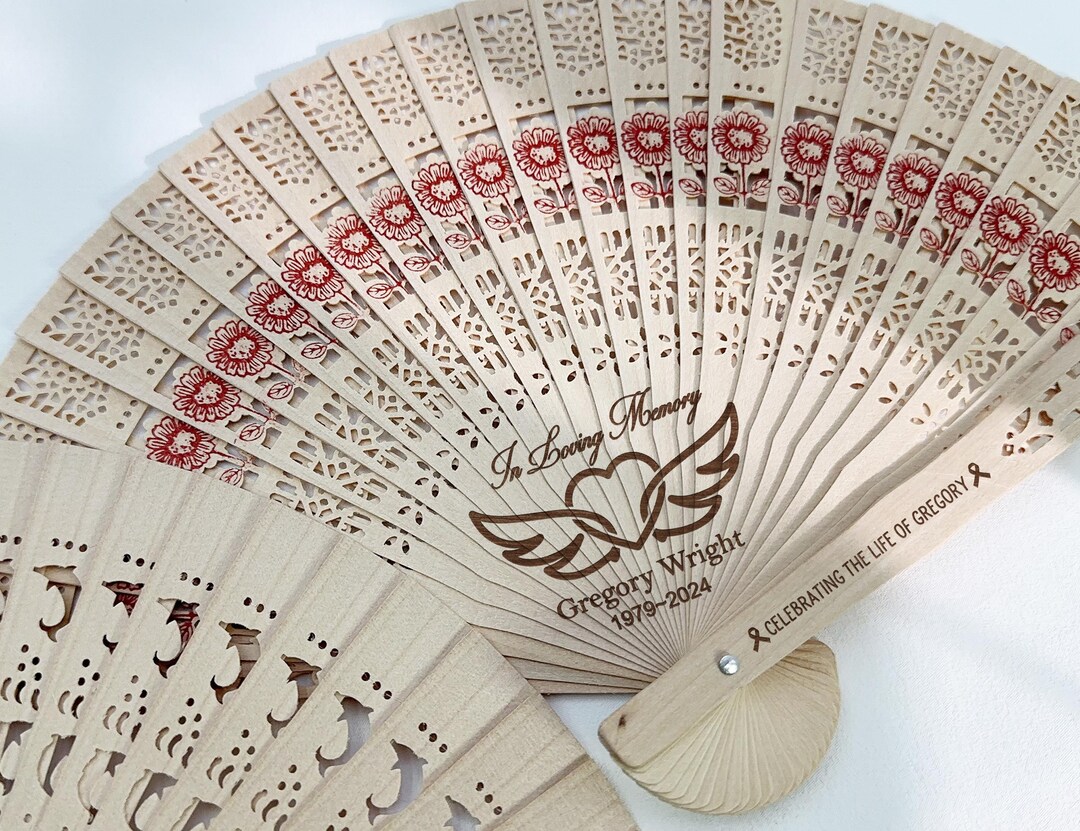 Personalized Hand Fan Memorial Gift/heart Sympathy Gift/grieving Gift ...