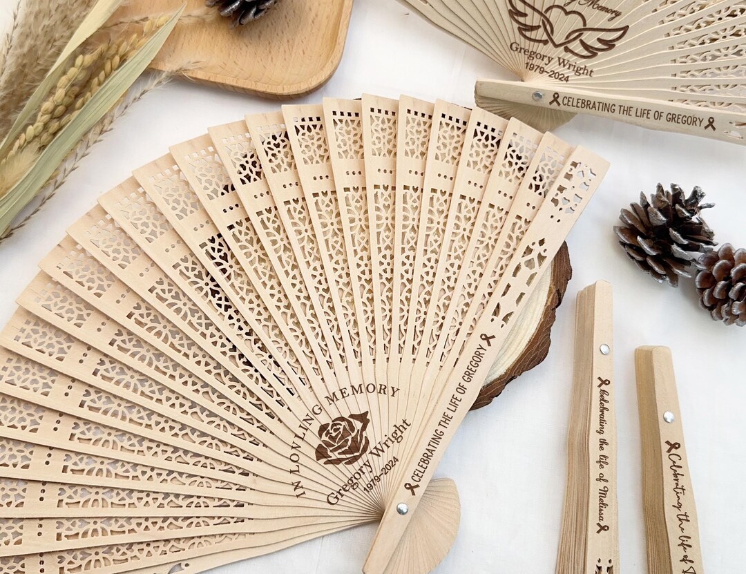 Personalized Memorial Hand Fans for Funeral Favors in Loving Memory ...