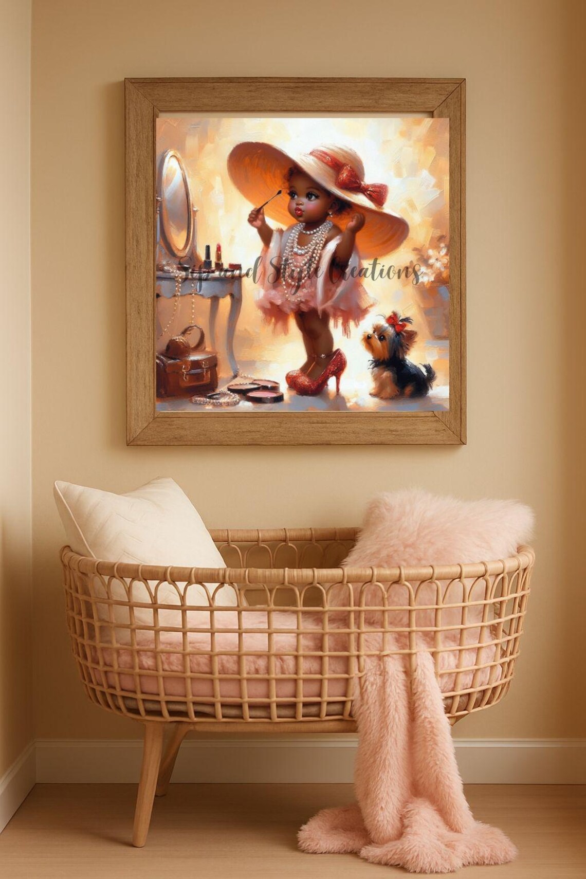 Glamorous Toddler Vanity Art Print | Boujee Baby Girl With Makeup ...