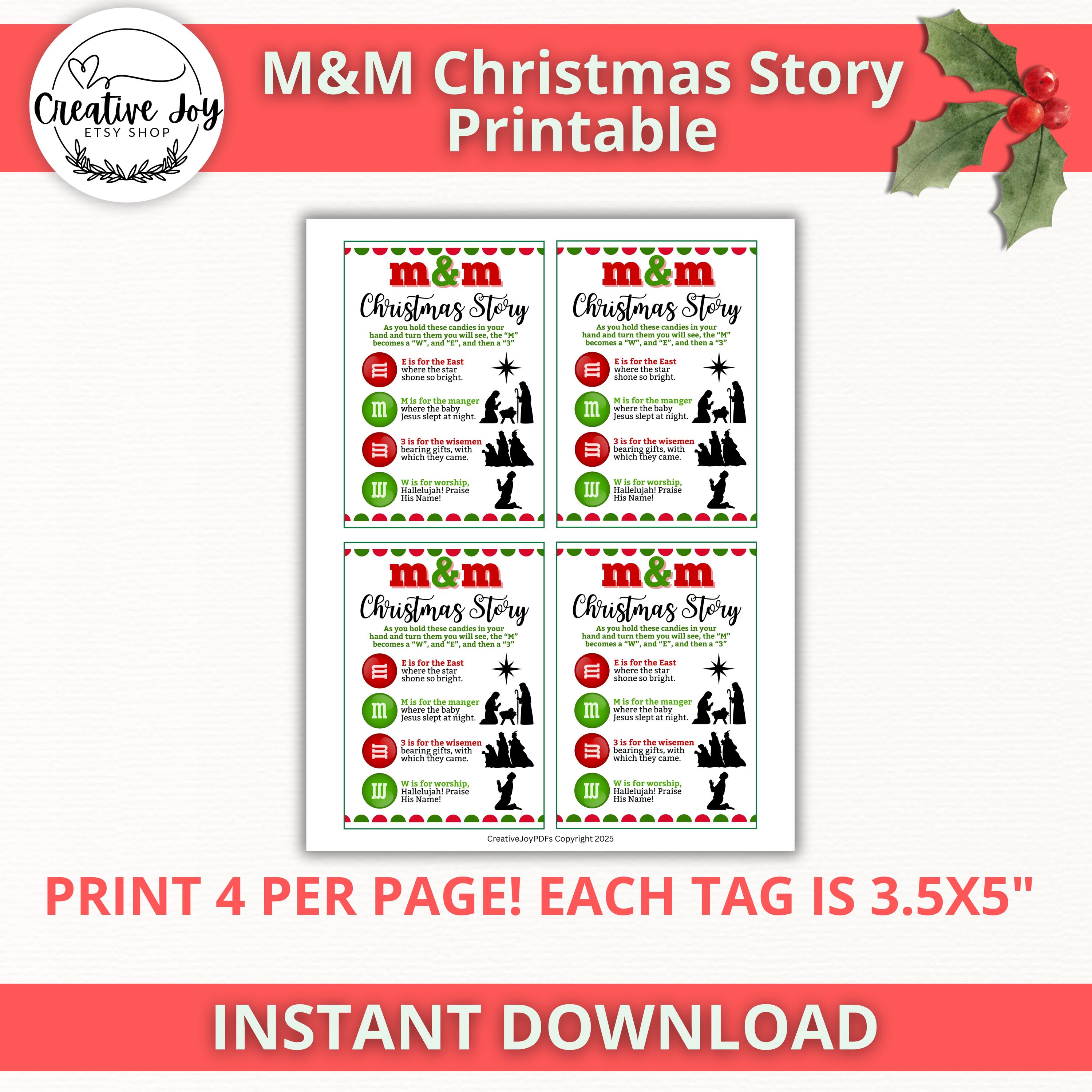M&M Christmas Nativity Story Printable Gift Tags: Nativity Poem ...