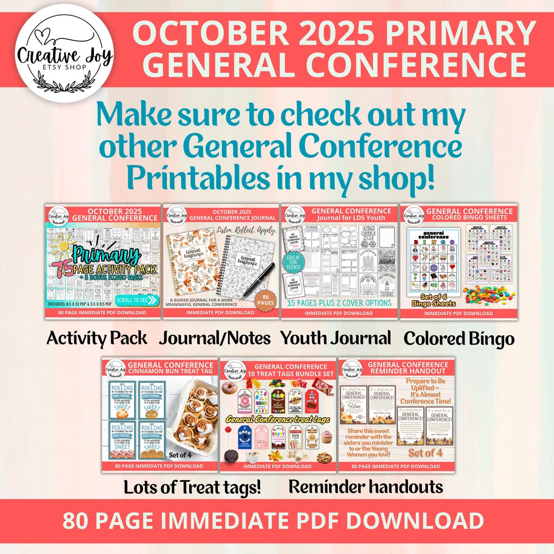 Primary LDS General Conference Packet October Fall | 80 Fun Activities ...