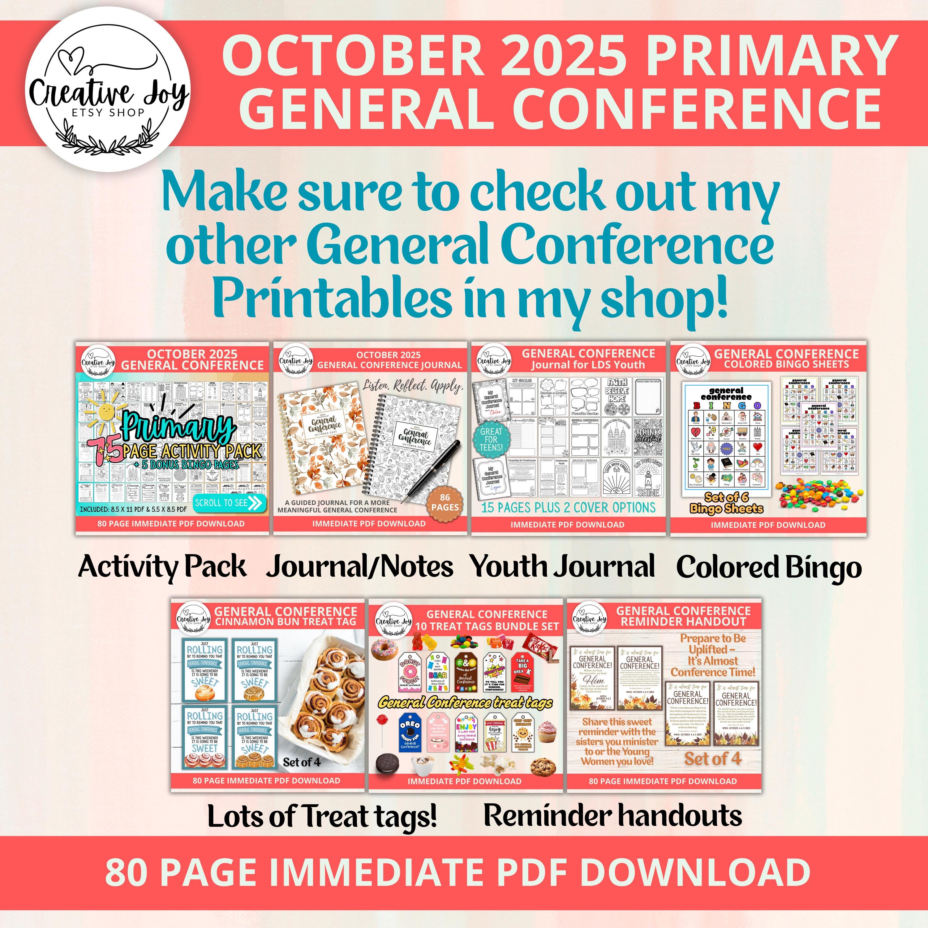 Primary LDS General Conference Packet October Fall | 80 Fun Activities ...