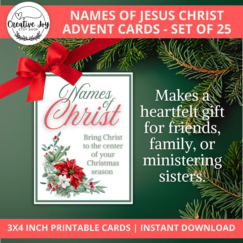 25 Names of Christ Advent Cards With Matching Ornaments | Printable ...