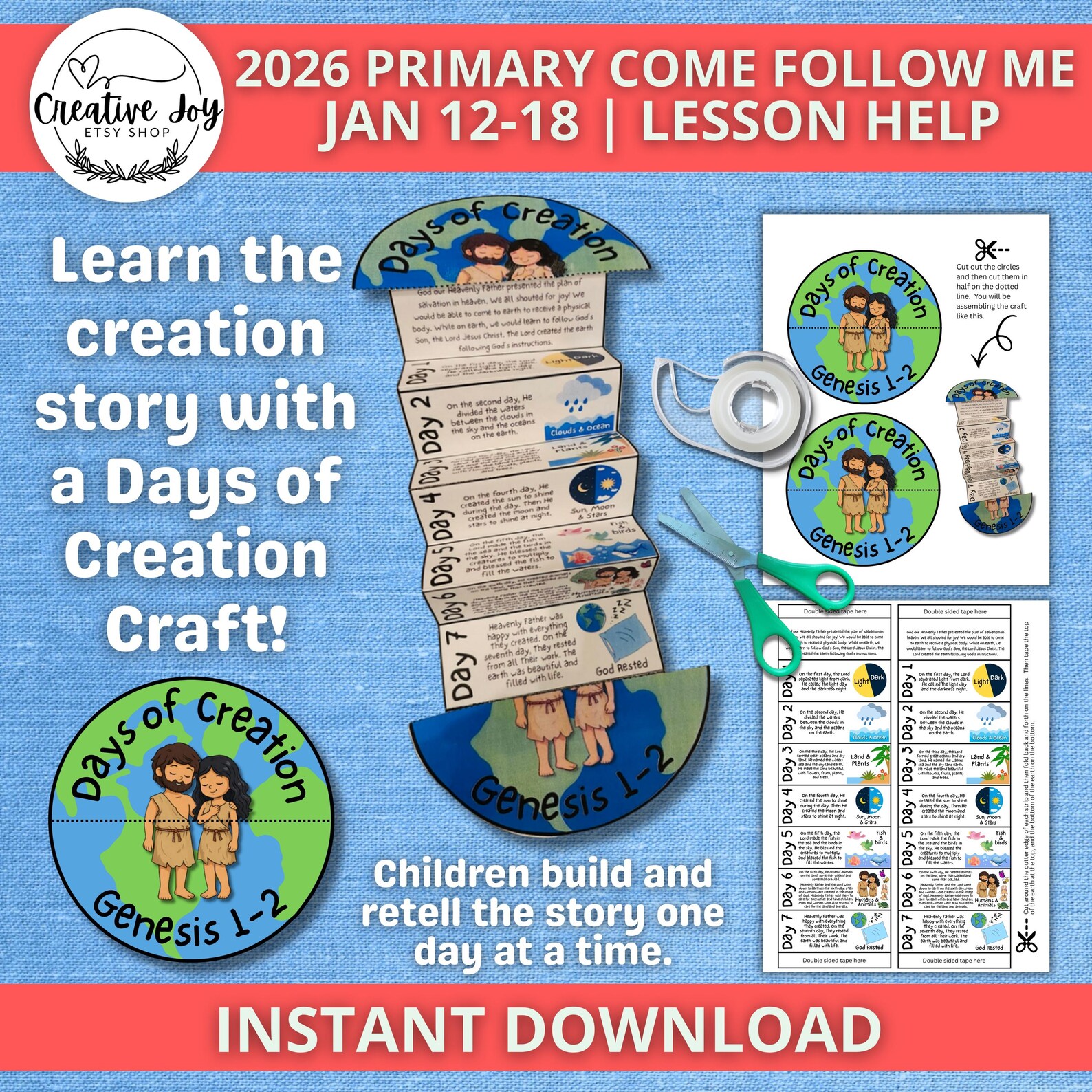2026 Primary Come Follow Me Lesson Help | January 12-18 | Genesis Moses ...