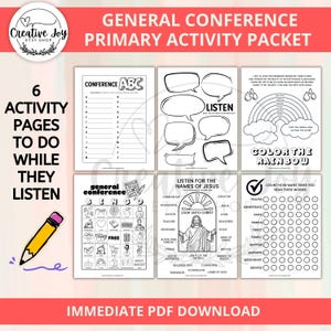 Primary General Conference Packet 2025 | 30 Fun LDS Activities for Kids ...