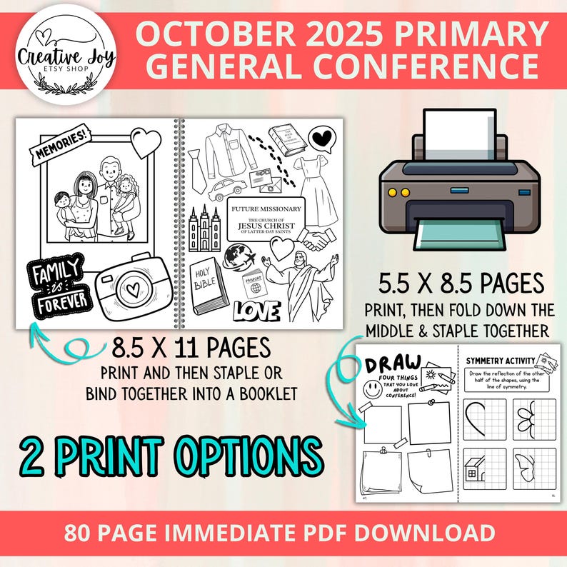 Primary LDS General Conference Packet October Fall | 80 Fun Activities ...