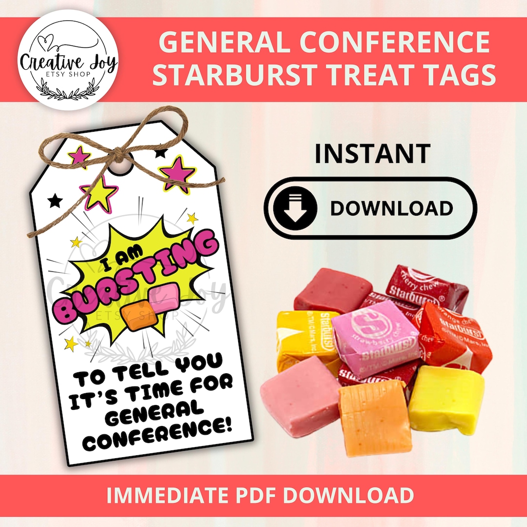 LDS General Conference STARBURST Treat Tag Printable | Young Women ...