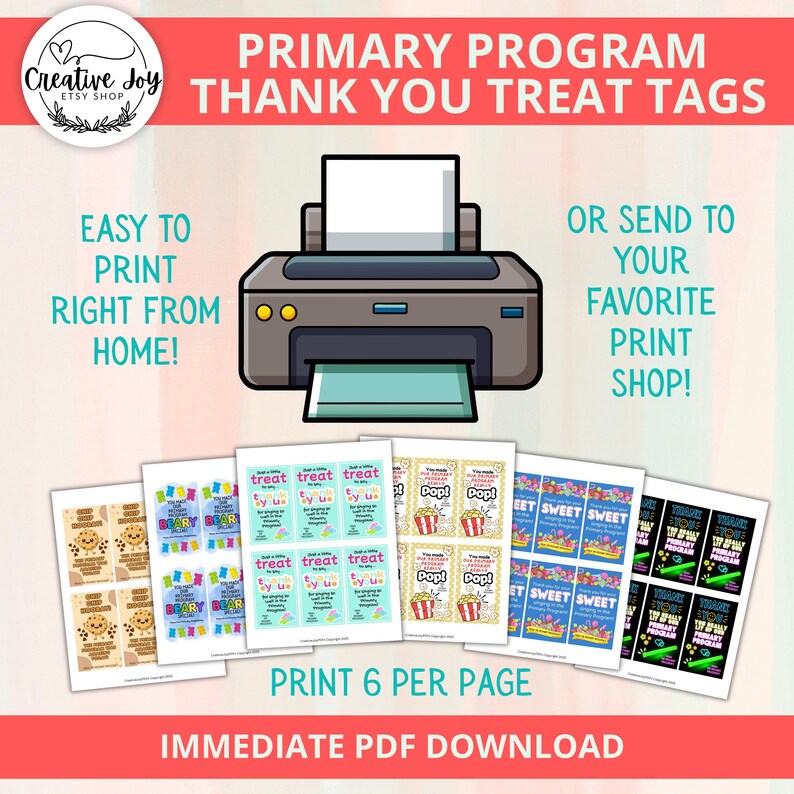 Primary Program Thank You Treat Tags | LDS Primary Presidency ...