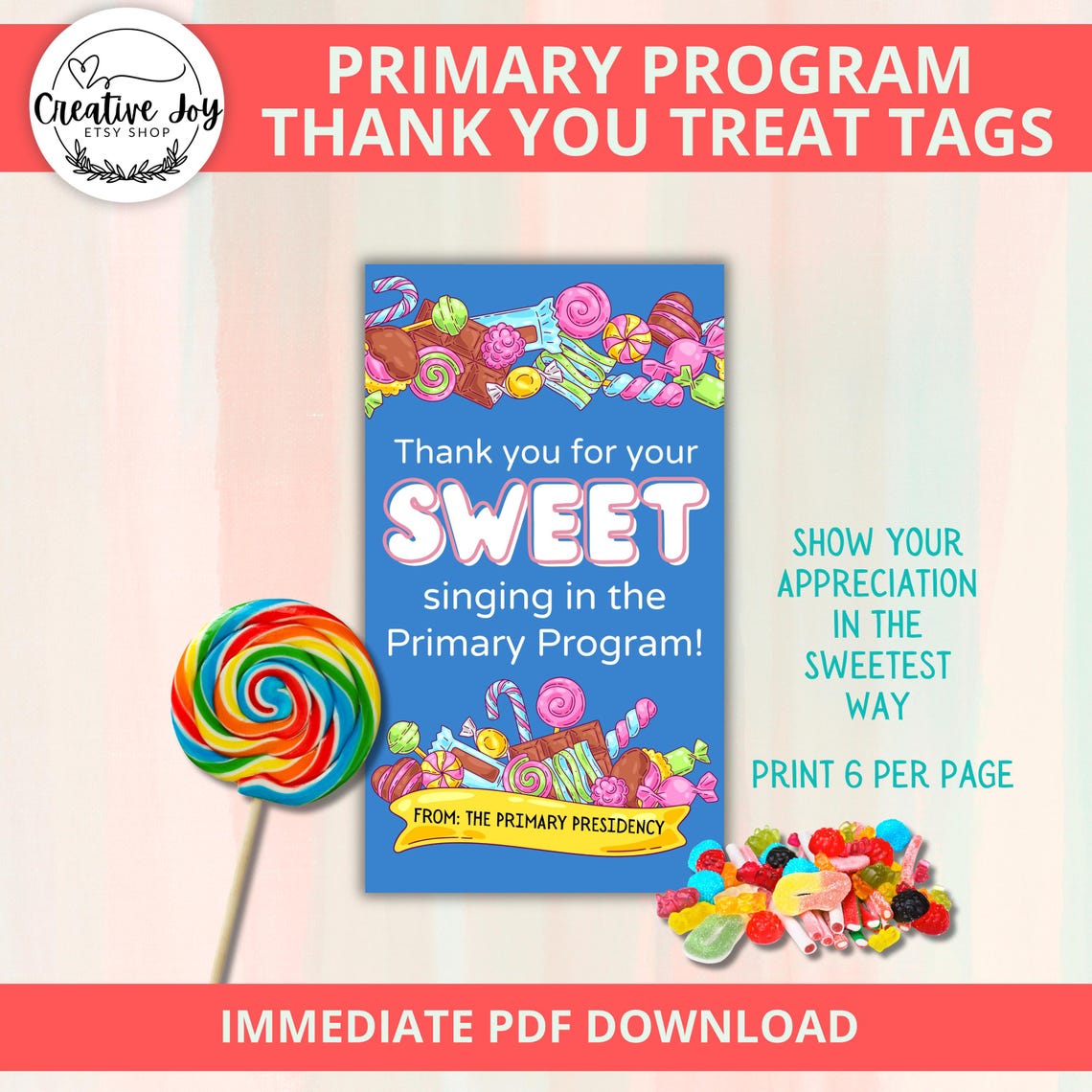 Primary Program Thank You Treat Tags | LDS Primary Presidency ...
