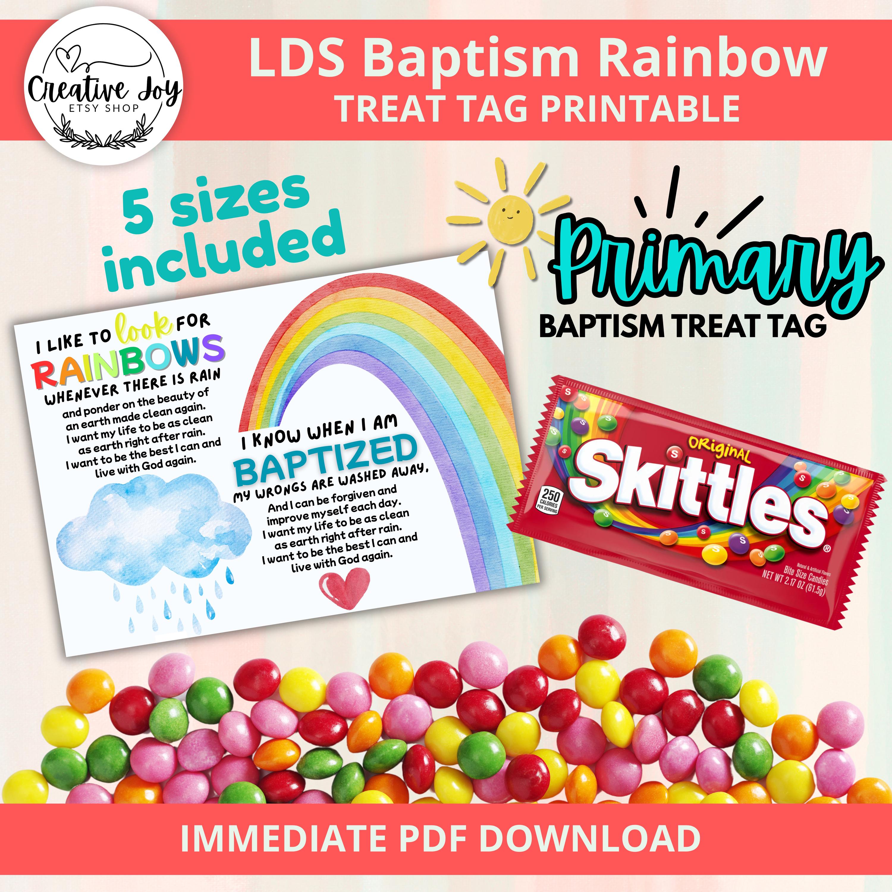 LDS Baptism Gift | When I Am Baptized Skittles Treat Tag | Primary ...