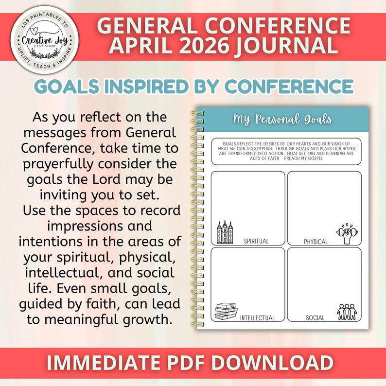 April 2026 General Conference Journal | LDS Conference Notebook ...