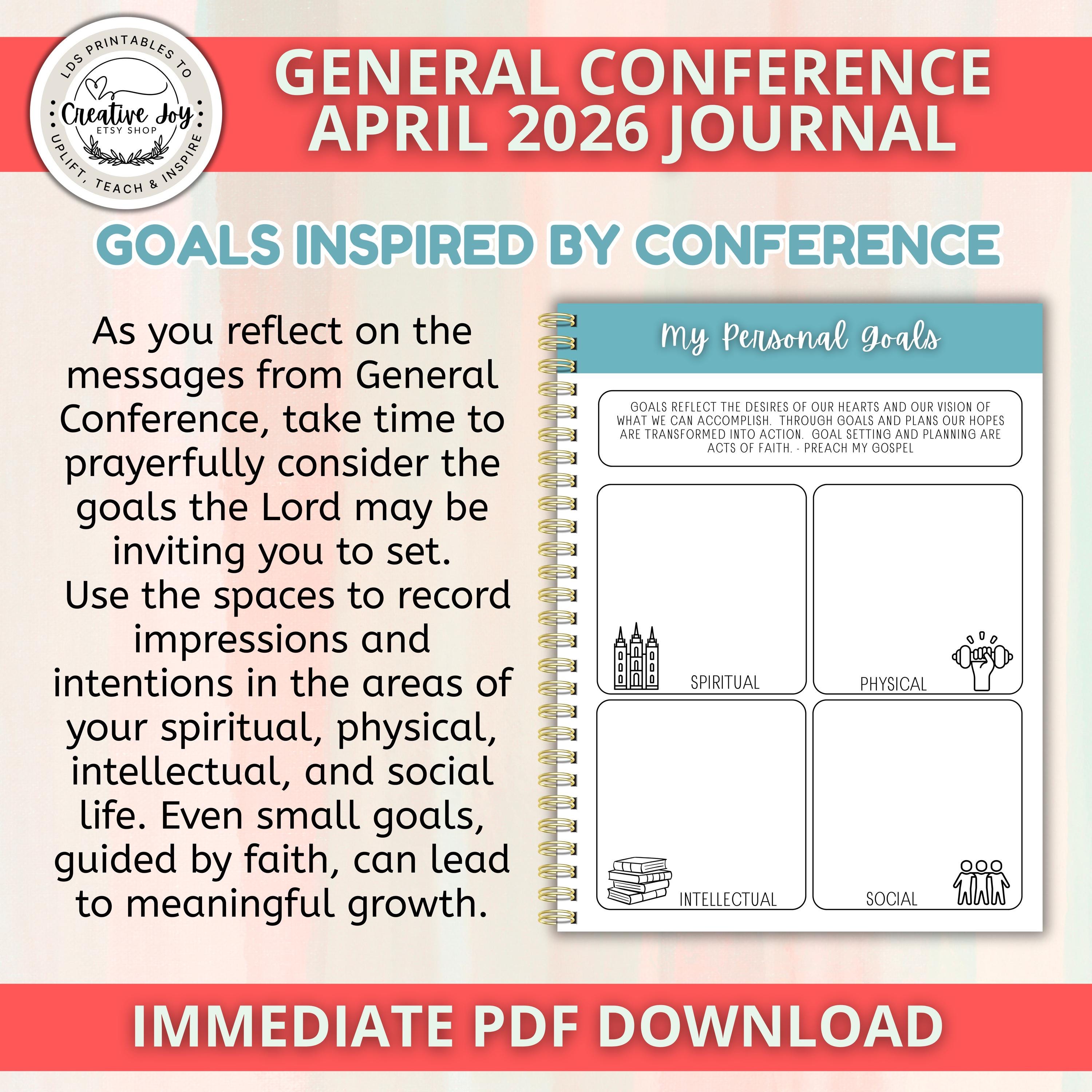 April 2026 General Conference Journal | LDS Conference Notebook ...