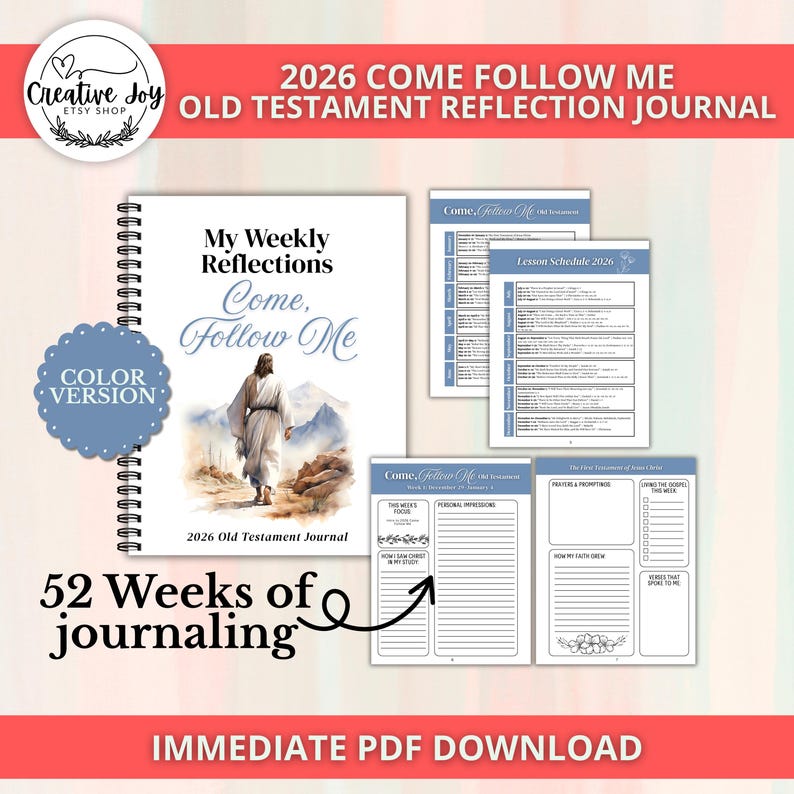 2026 Come Follow Me Old Testament Reflection Journal | 52 Week ...