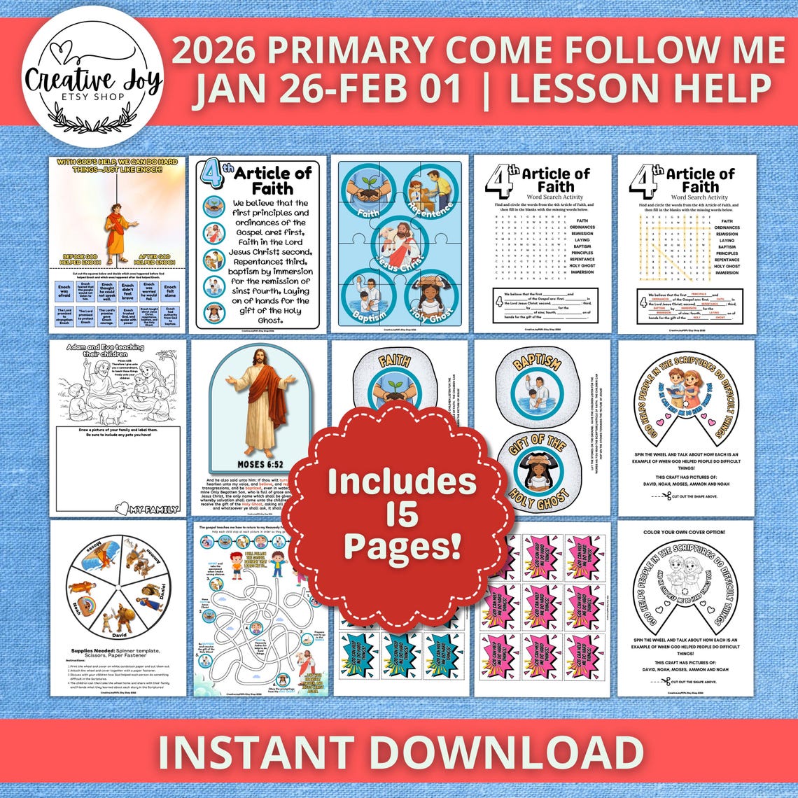 2026 Primary Come Follow Me Lesson Help Jan 26–feb 1 | Genesis 5, Moses ...
