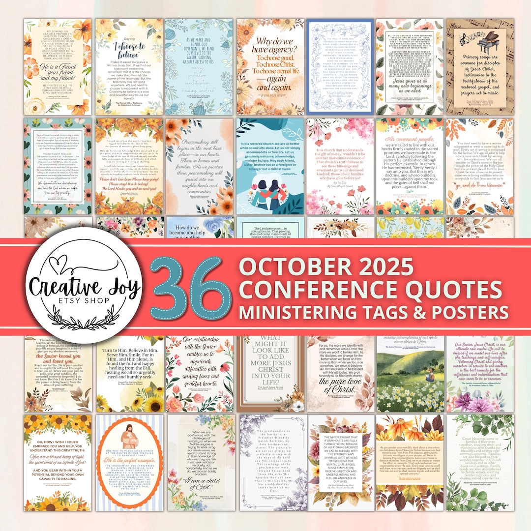 October 2025 General Conference Quotes – Set of 35 Printable Cards ...