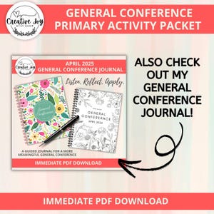 Primary General Conference Packet 2025 | 30 Fun LDS Activities for Kids ...