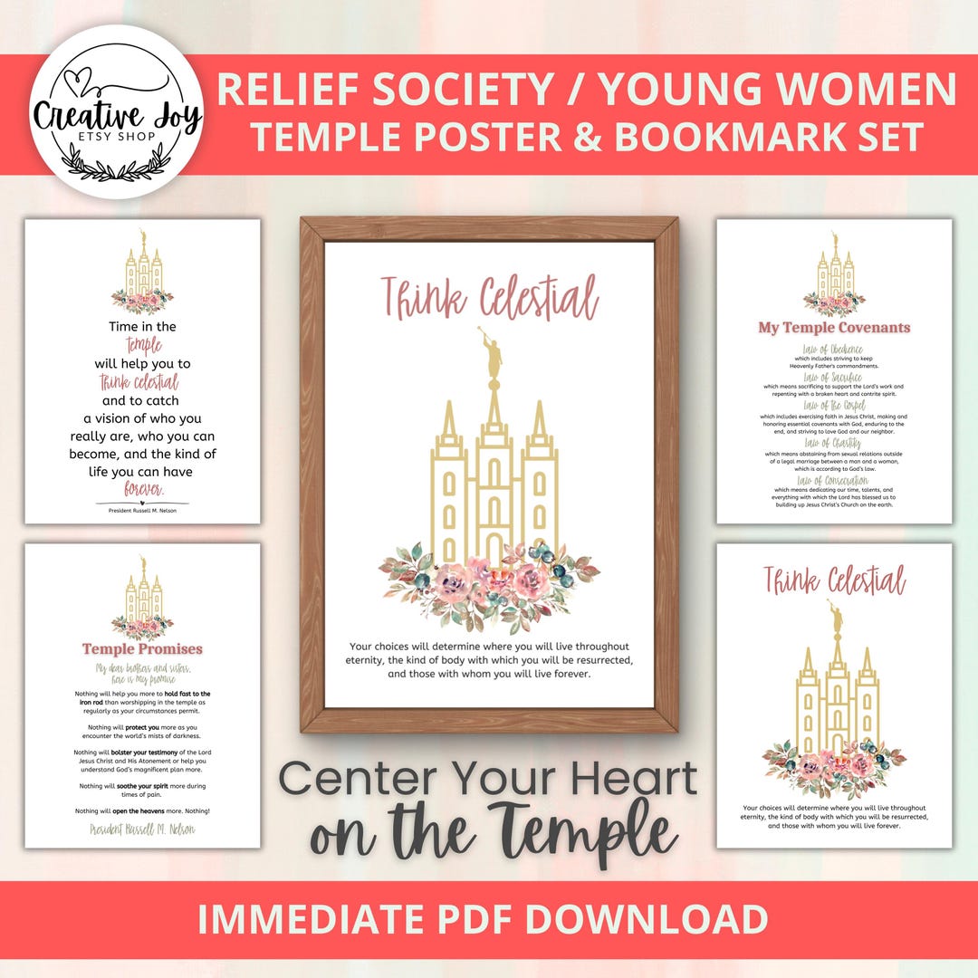 LDS Temple Endowment Covenants and Temple Promises Printable Set ...