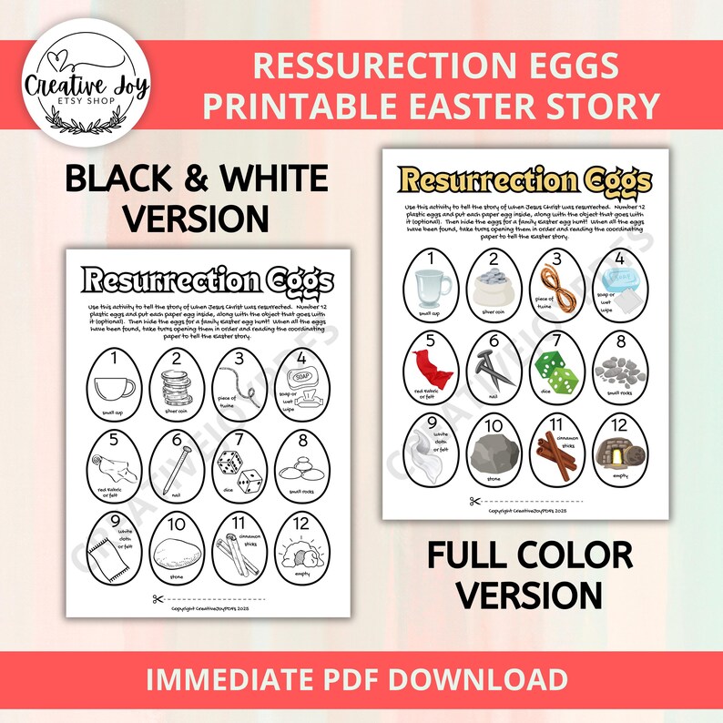 Resurrection Eggs Activity | Christian Easter Printable | 12 Days of ...