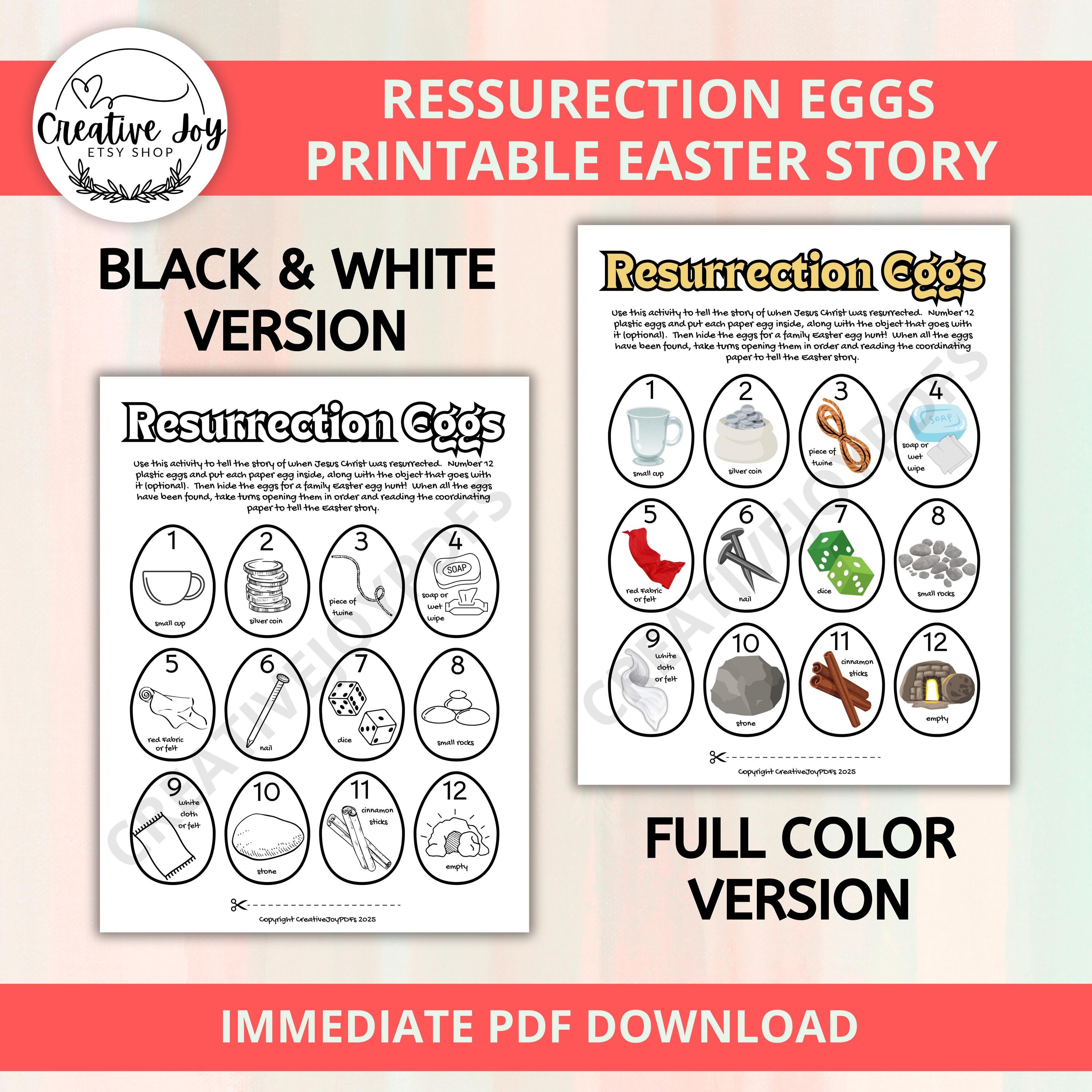 Resurrection Eggs Activity | Christian Easter Printable | 12 Days of ...