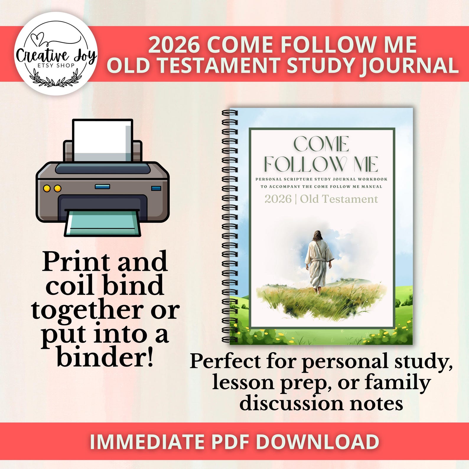2026 Come Follow Me Old Testament Study Journal Workbook | Full Year ...