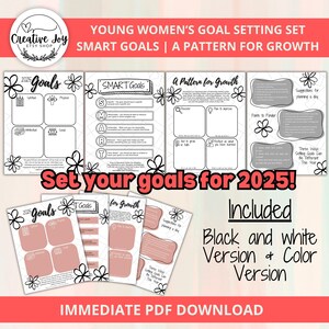 LDS Young Women Goal Sheet, Spiritual, Physical, Intellectual, Social ...