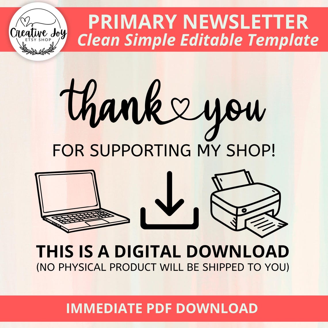 LDS Primary Newsletter Printable Editable Template | Simple Church ...