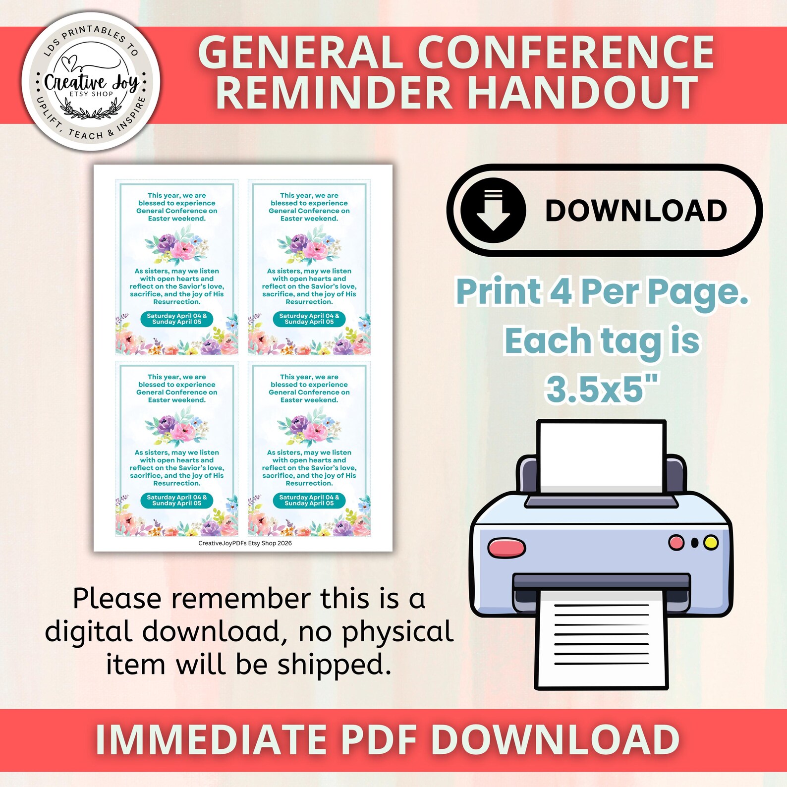 General Conference Reminder Handout | April 2026 Easter Edition ...
