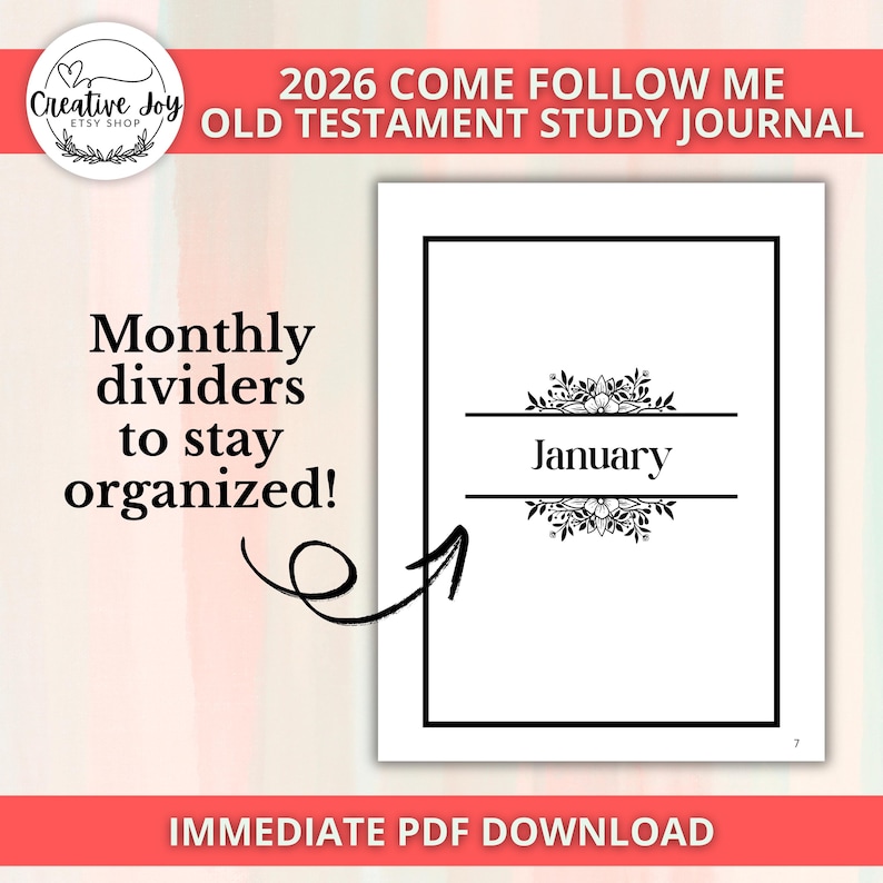 2026 Come Follow Me Old Testament Study Journal Workbook | Full Year ...