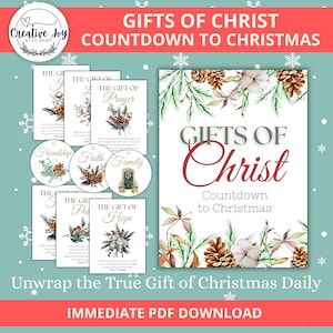 Gifts of Christ Christmas Countdown Cards | 30 Printable Cards ...