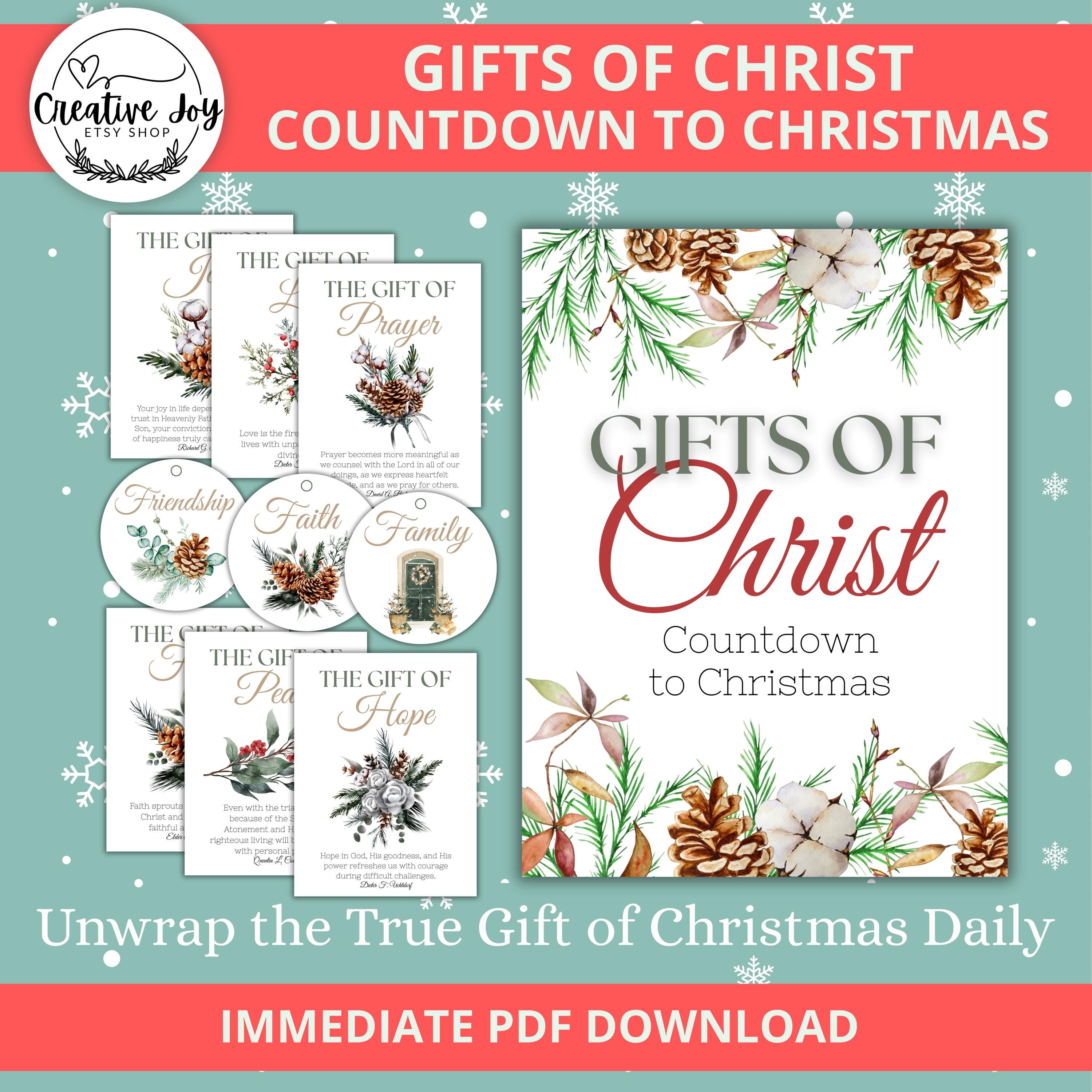 Gifts of Christ Christmas Countdown Cards | 30 Printable Cards ...