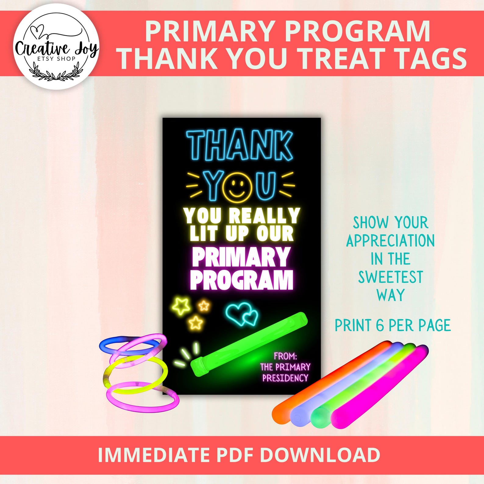 Primary Program Thank You Treat Tags | LDS Primary Presidency ...