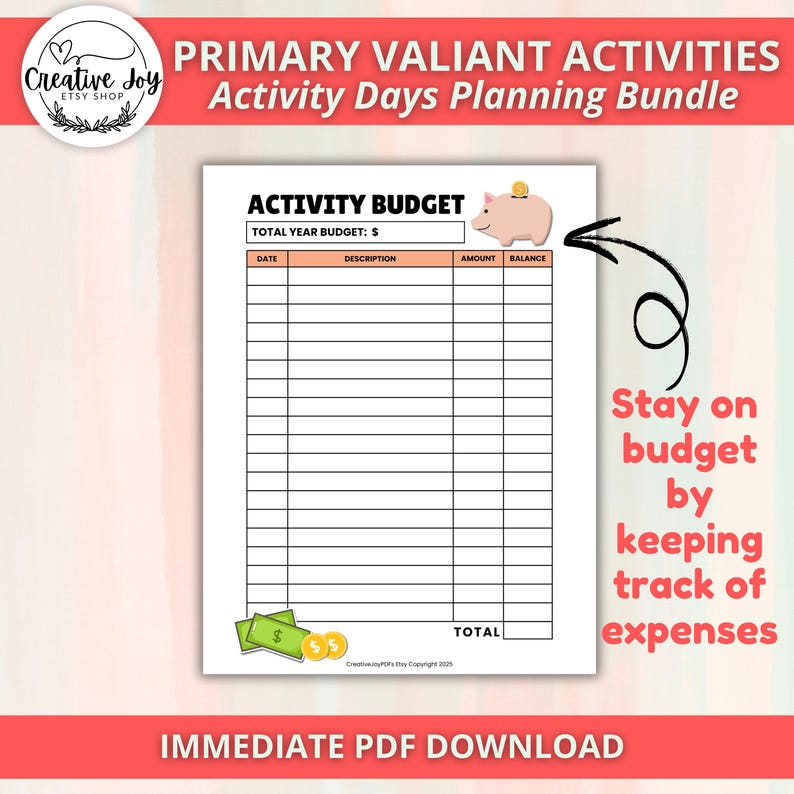 Primary Valiant Activities Printables | LDS Activity Days Planner ...