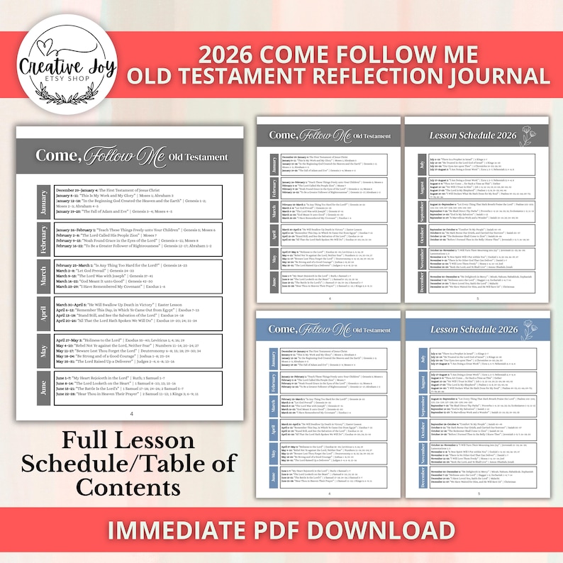 2026 Come Follow Me Old Testament Reflection Journal | 52 Week ...