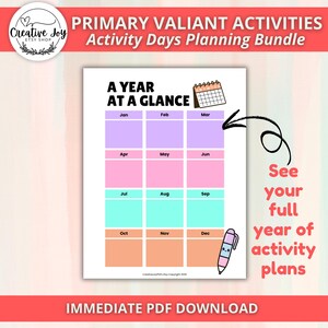 Primary Valiant Activities Printables | LDS Activity Days Planner ...