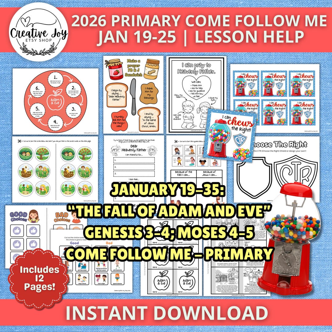 2026 Primary Come, Follow Me Lesson Help | Jan 19–25 | the Fall of Adam ...