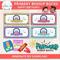 Lds Bishop Bucks ,lds Primary Birthday, Bishop Bucks, LDS Primary Gift ...