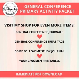 Primary General Conference Packet 2025 | 30 Fun LDS Activities for Kids ...