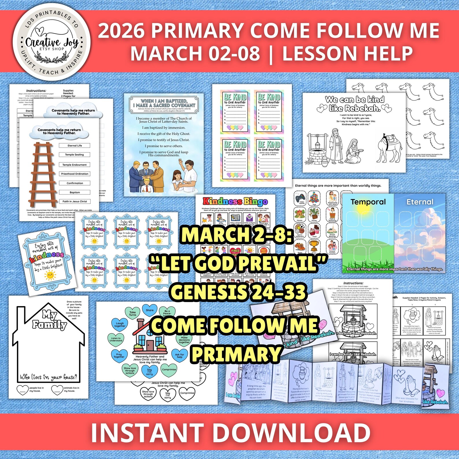 2026 Primary Come Follow Me March 2–8 Lesson Helps | Genesis 24–33 ...