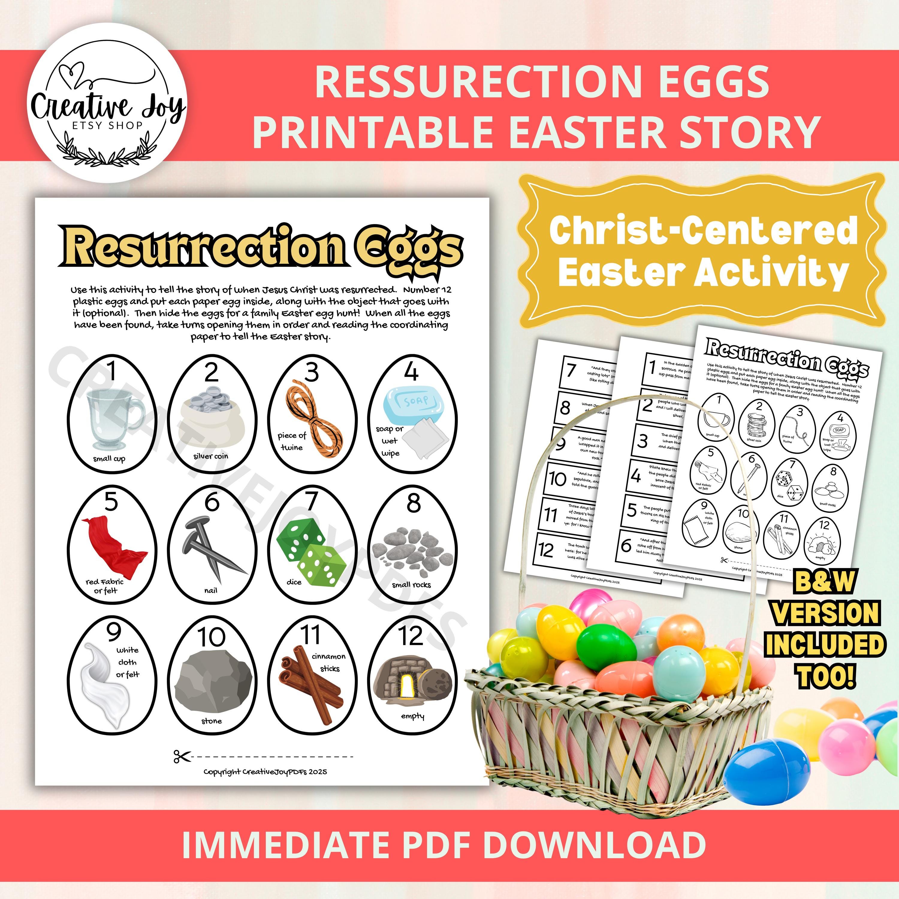 Resurrection Eggs Activity | Christian Easter Printable | 12 Days of ...
