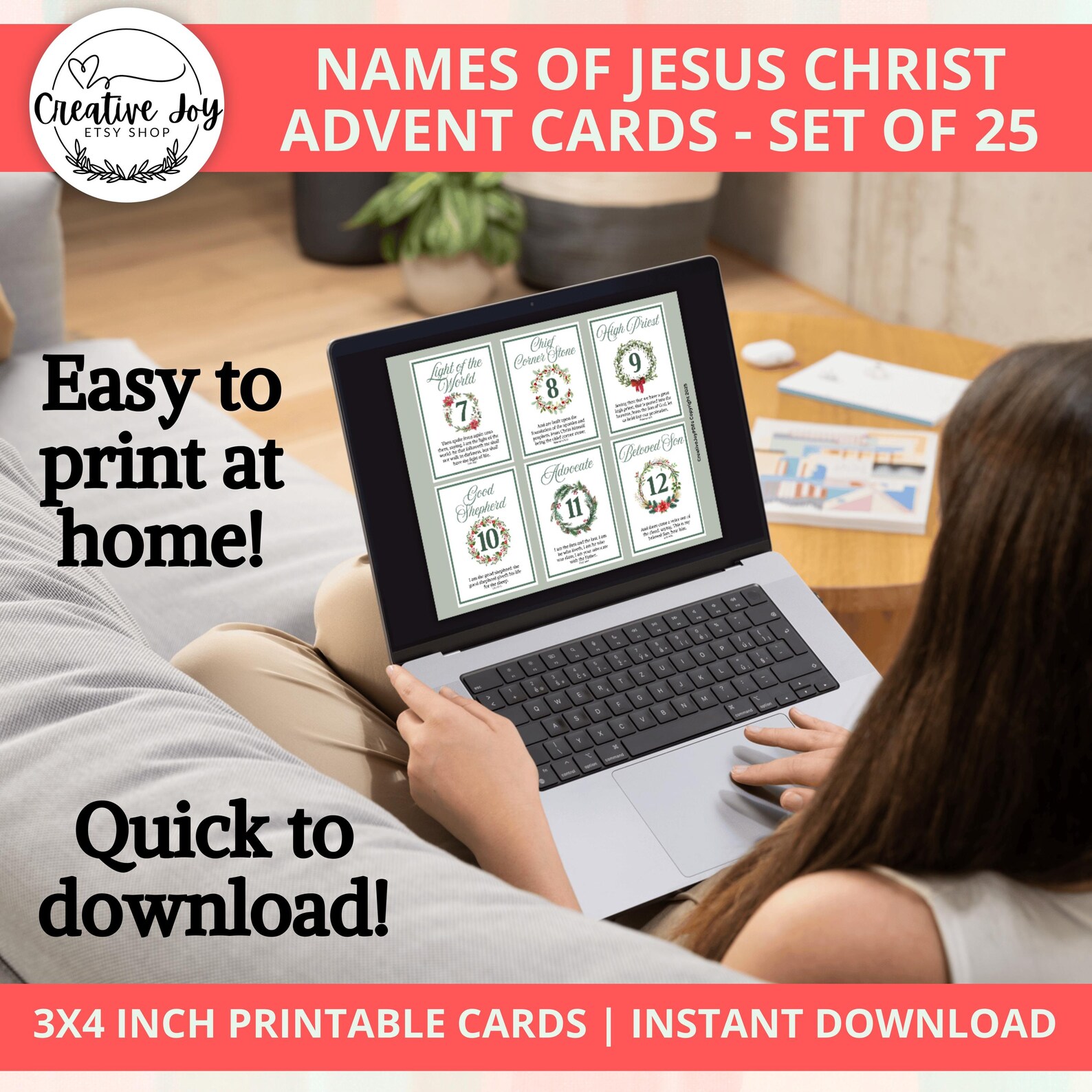 25 Names of Christ Advent Cards With Matching Ornaments | Printable ...