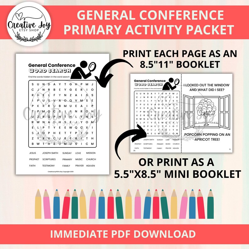 Primary General Conference Packet 2025 | 30 Fun LDS Activities for Kids ...
