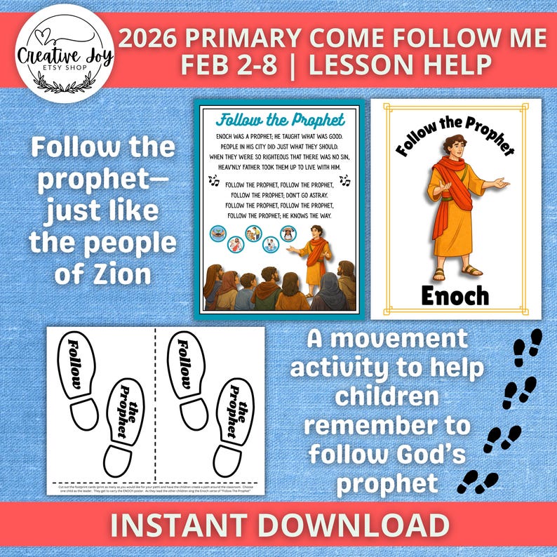 2026 Come Follow Me Primary Lesson Helps | Feb 2–8 | Moses 7 | Zion One ...