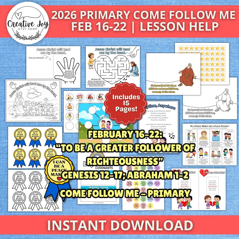 2026 Primary Come Follow Me Lesson Help | Feb 16–22 | Genesis 12–17 ...