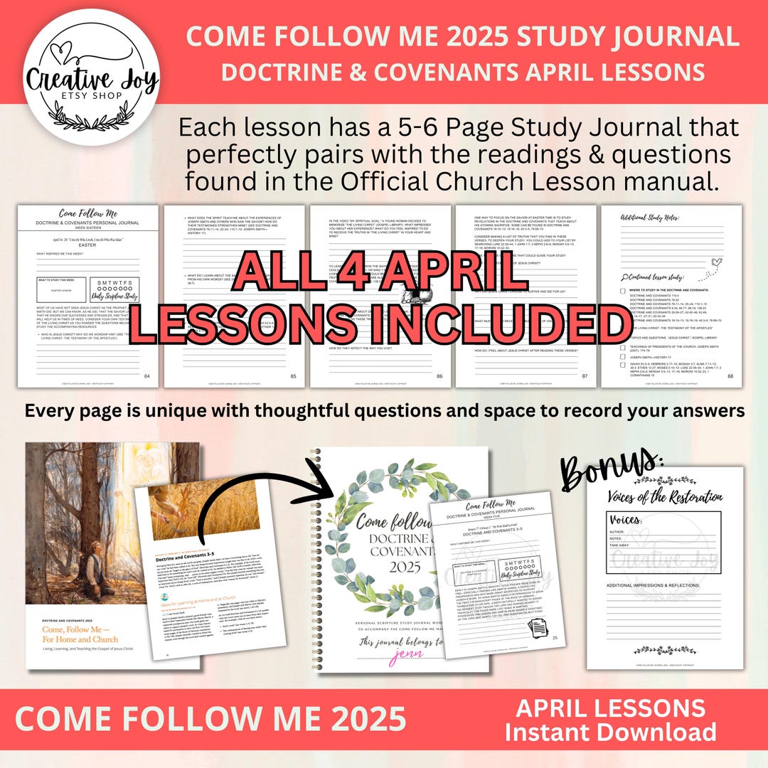 Come Follow Me 2025 Doctrine and Covenants April Lessons | Study ...