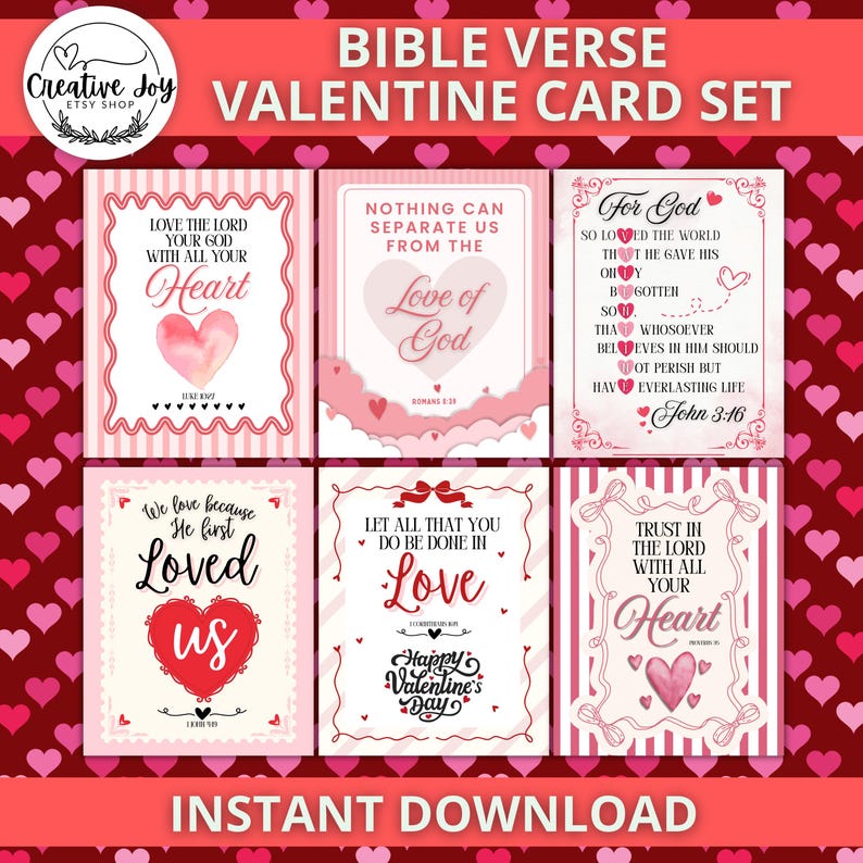 Bible Verse Valentine Cards Printable | LDS Christian Valentine Cards ...