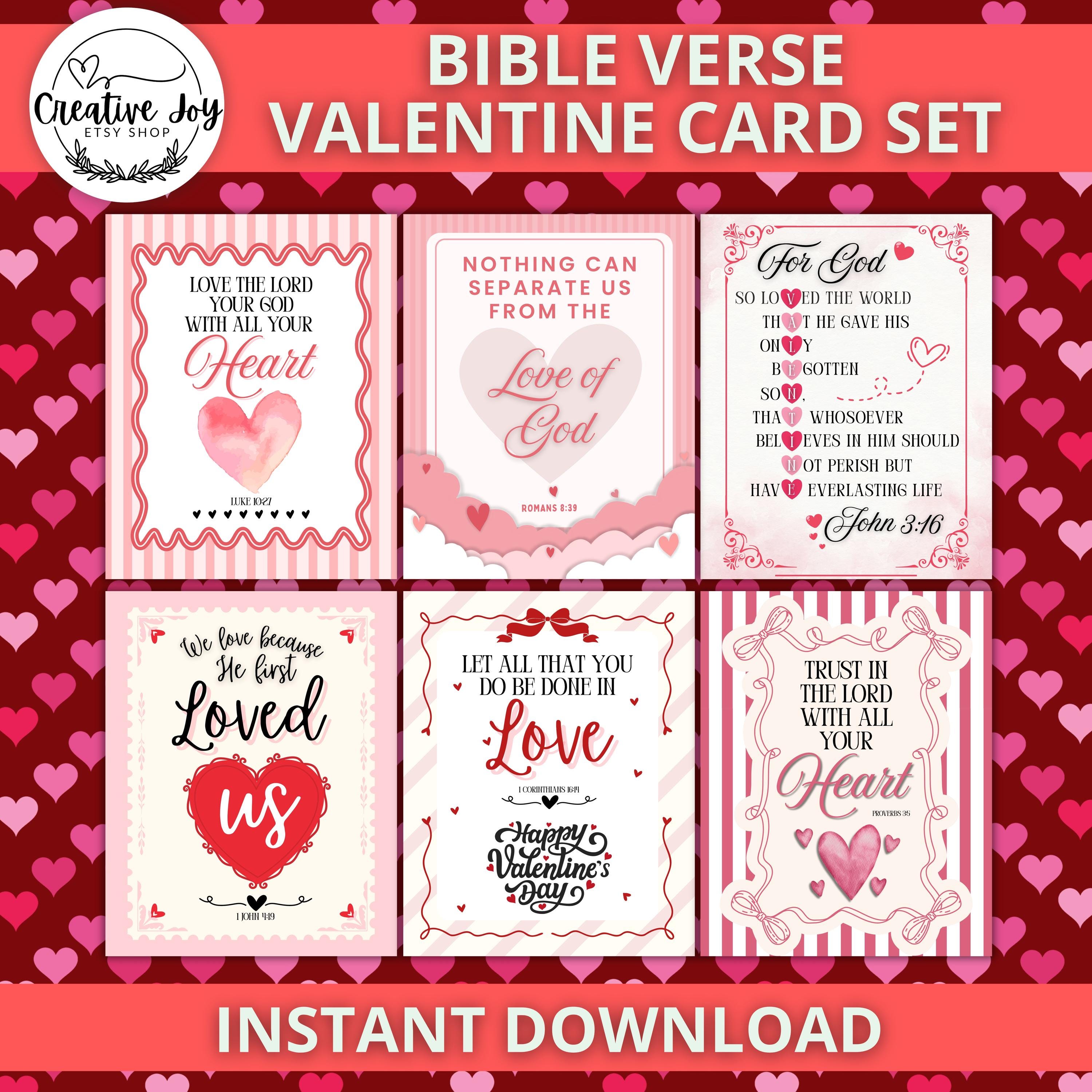 Bible Verse Valentine Cards Printable | LDS Christian Valentine Cards ...