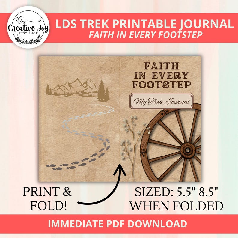 LDS Trek Journal Printable | Pioneer Handcart Trek | Faith Quotes ...