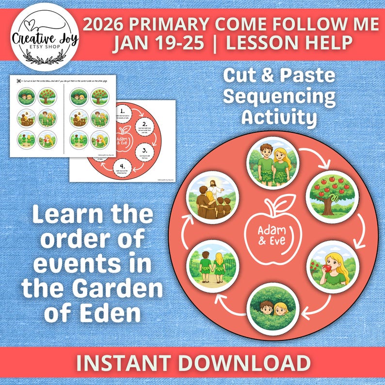 2026 Primary Come, Follow Me Lesson Help | Jan 19–25 | the Fall of Adam ...
