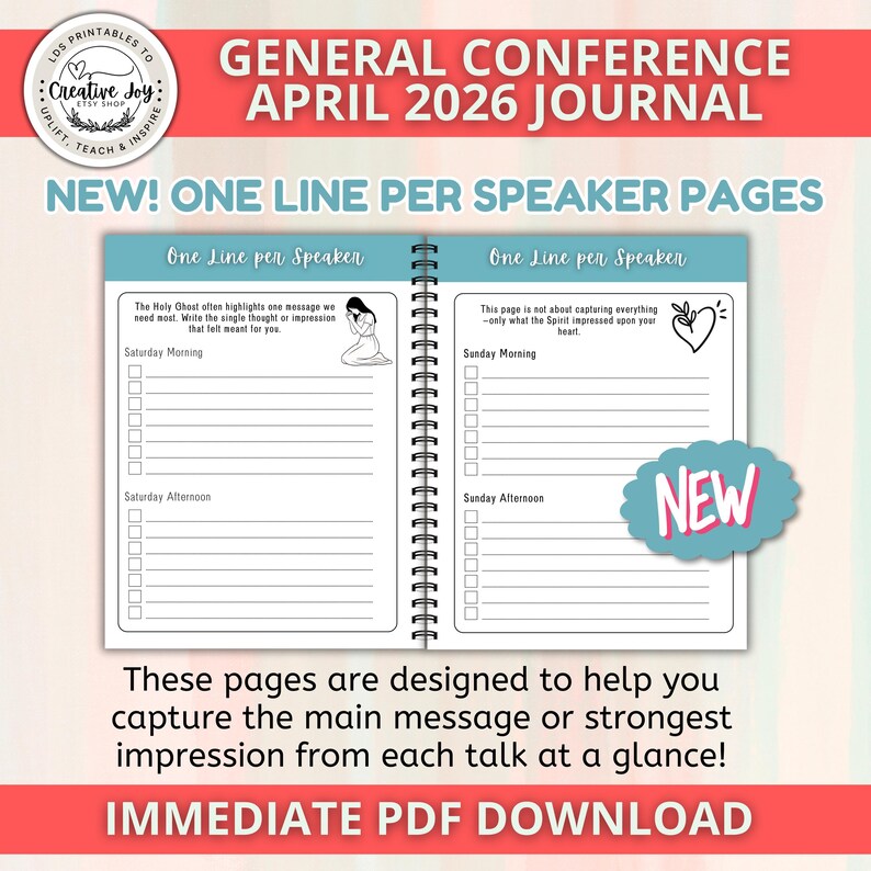 April 2026 General Conference Journal | LDS Conference Notebook ...
